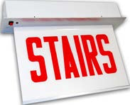 EXIT SIGN RECESSED EDGELIT, RED SINGLE SIDE